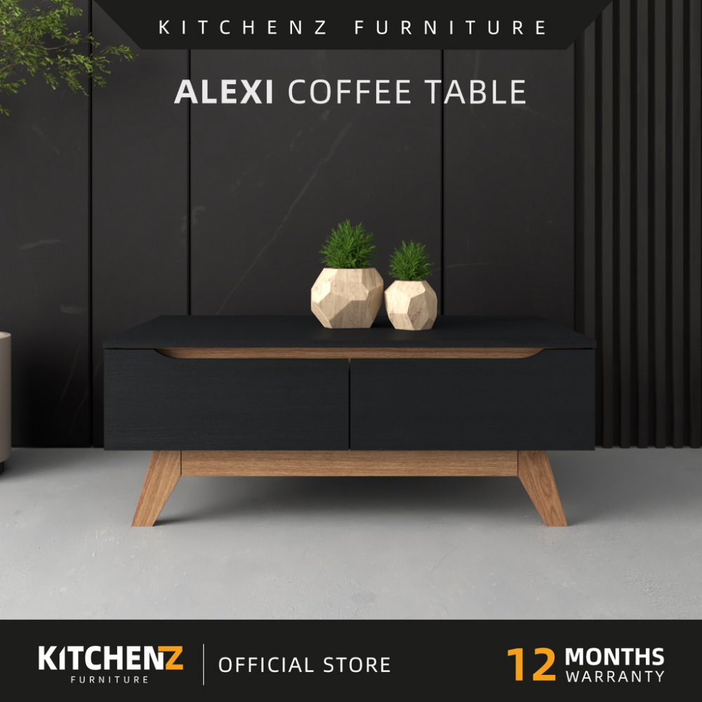 KitchenZ Alexi Series 3.5Ft Coffee Table Living Room With Drawer Meja Kopi Side Table Meja Sisi ...
