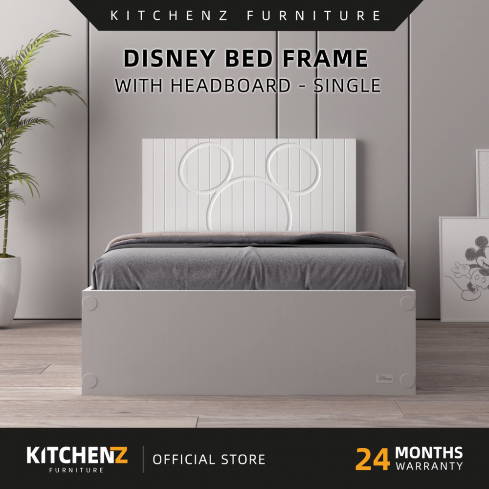 KitchenZ x Disney Series Wooden Single Bed Frame 3D Concave-Convex ...