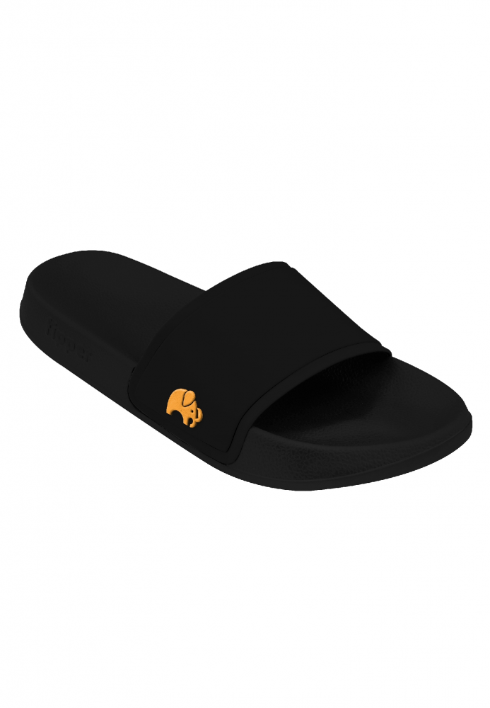 Fipper Slip On in Black / Black / Mustard | Subplace: Subscriptions ...