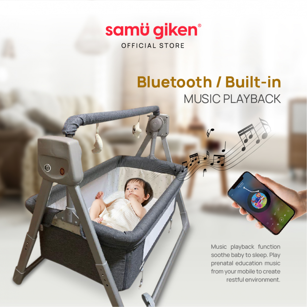 Samu Giken Electric Auto Swing Bed Baby Cot bc-cot-sw01-gy | Subplace ...