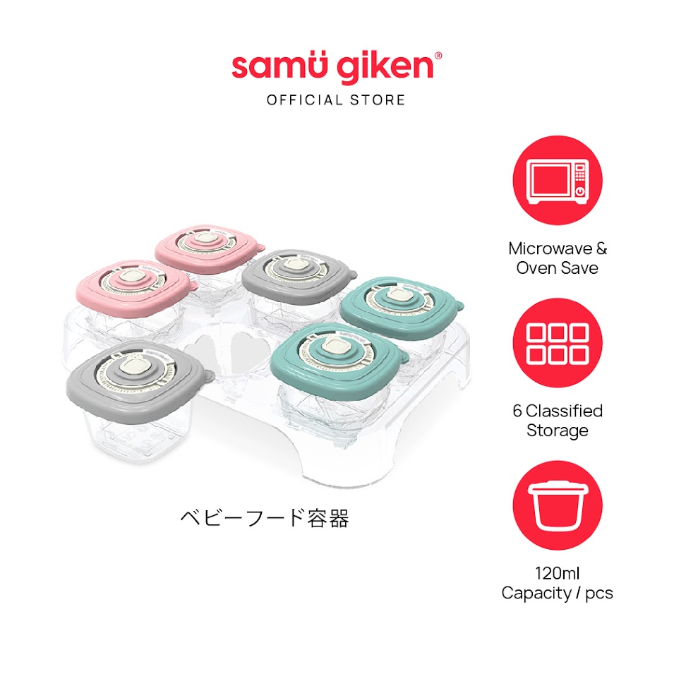 Samu Giken Baby Food Container Air Tight Storage Box Set (6 Pcs ...