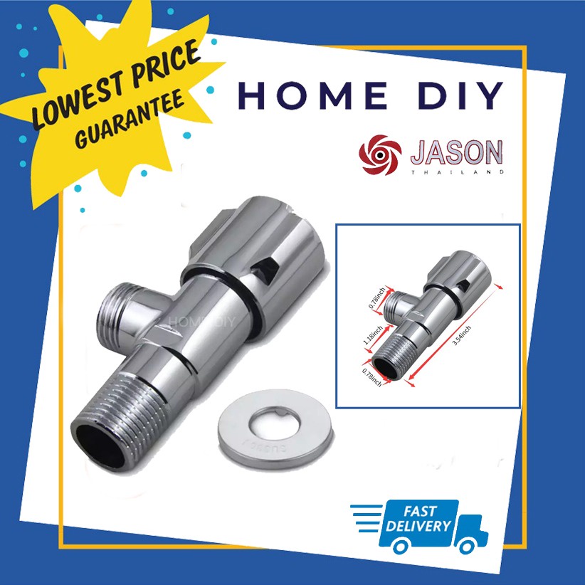 JASON 1/2" ANGLE VALVE / JASON HEAVY DUTY BRASS CHROMED ANGLE VALVE 1/2 ...