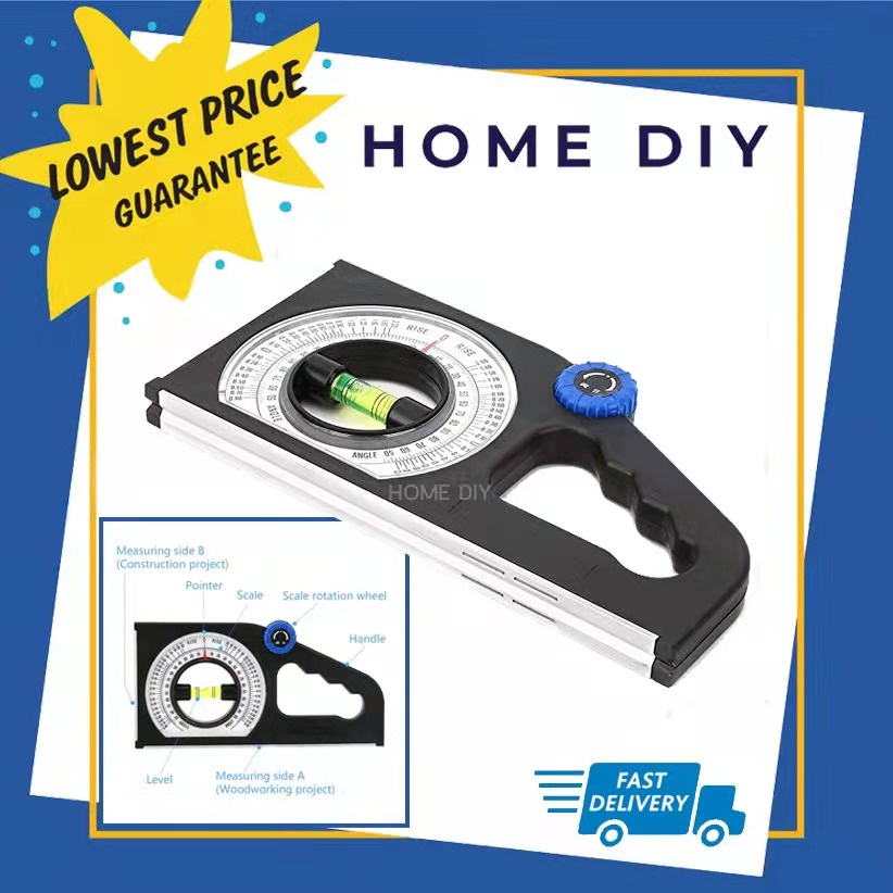 MULTIFUNCTIONAL SLOPE MEASURING INSTRUMENT / PROTRACTOR ANGLE FINDER ...