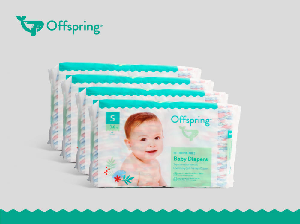 Offspring Fashion Diapers Tapes Bundle S/M/L/XL ( 4 pack) [3 Month ...