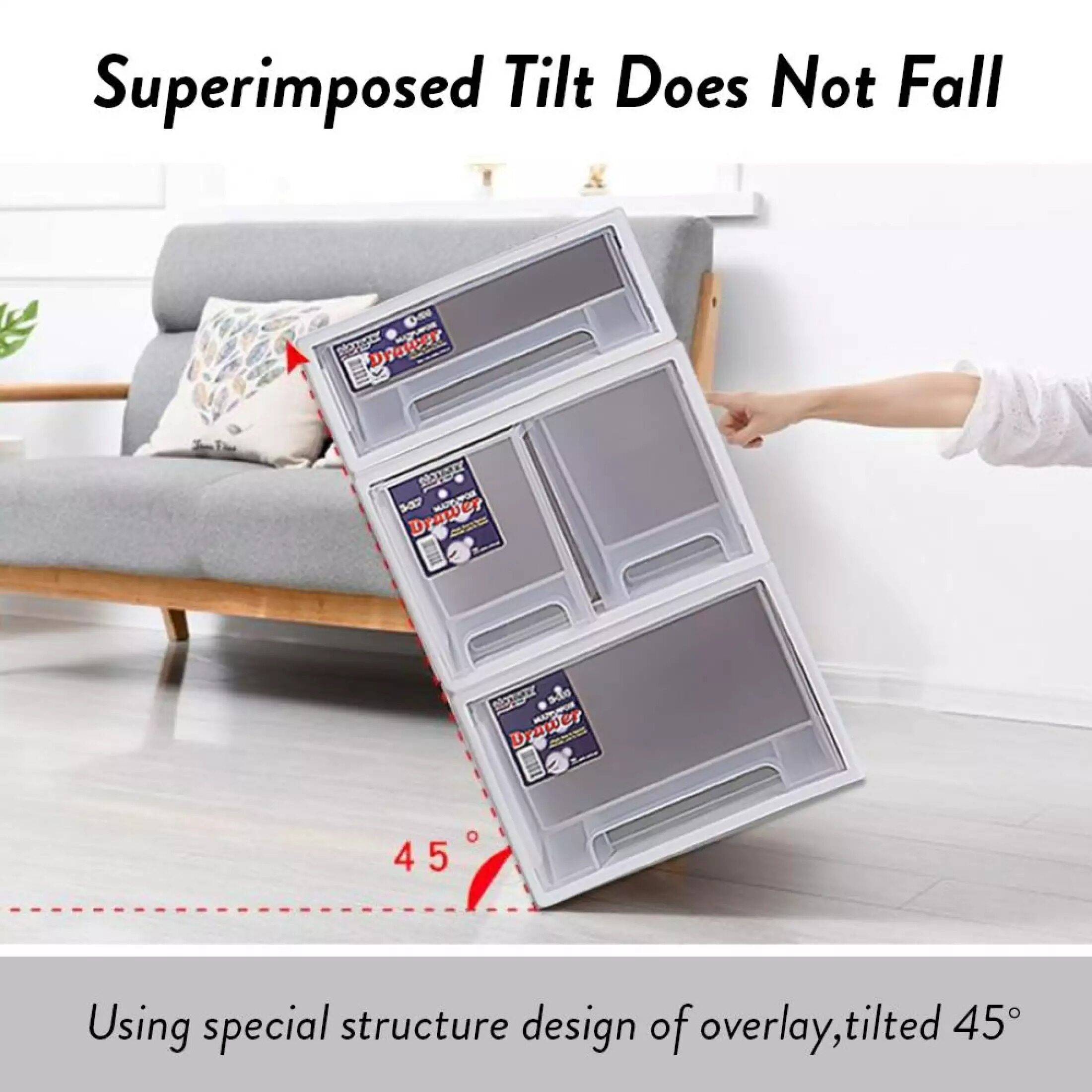 Elianware Elegant Modern Office Drawer Stackable Storage Box Plastic ...