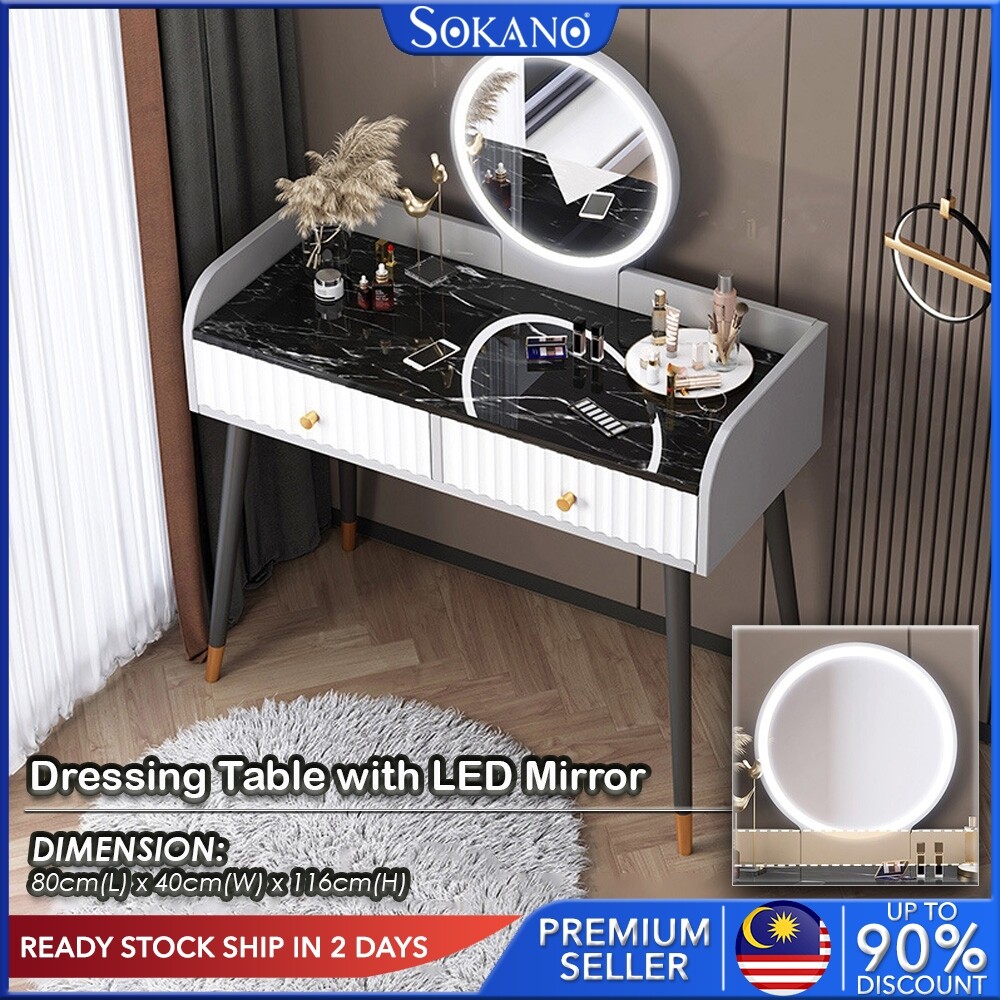 SOKANO SZT00 Dressing Table Luxury Type with LED Smart Mirror with ...