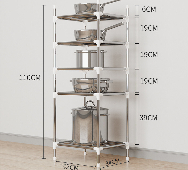 SOKANO KR050 Large 5 Tiers Stainless Organizer Rac Storage Cabinet ...